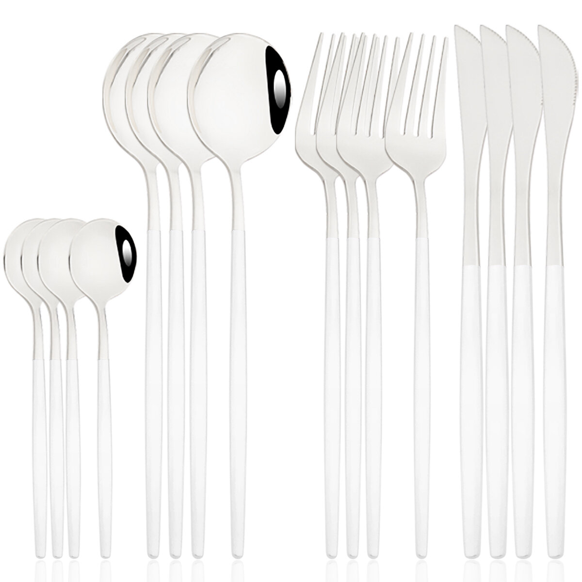 16 шт столовая посуда столовая посуда набор зеркало столовая посуда набор из нержавеющей стали вилка нож чайная ложка обед серебряная посуда кухня посуда набор