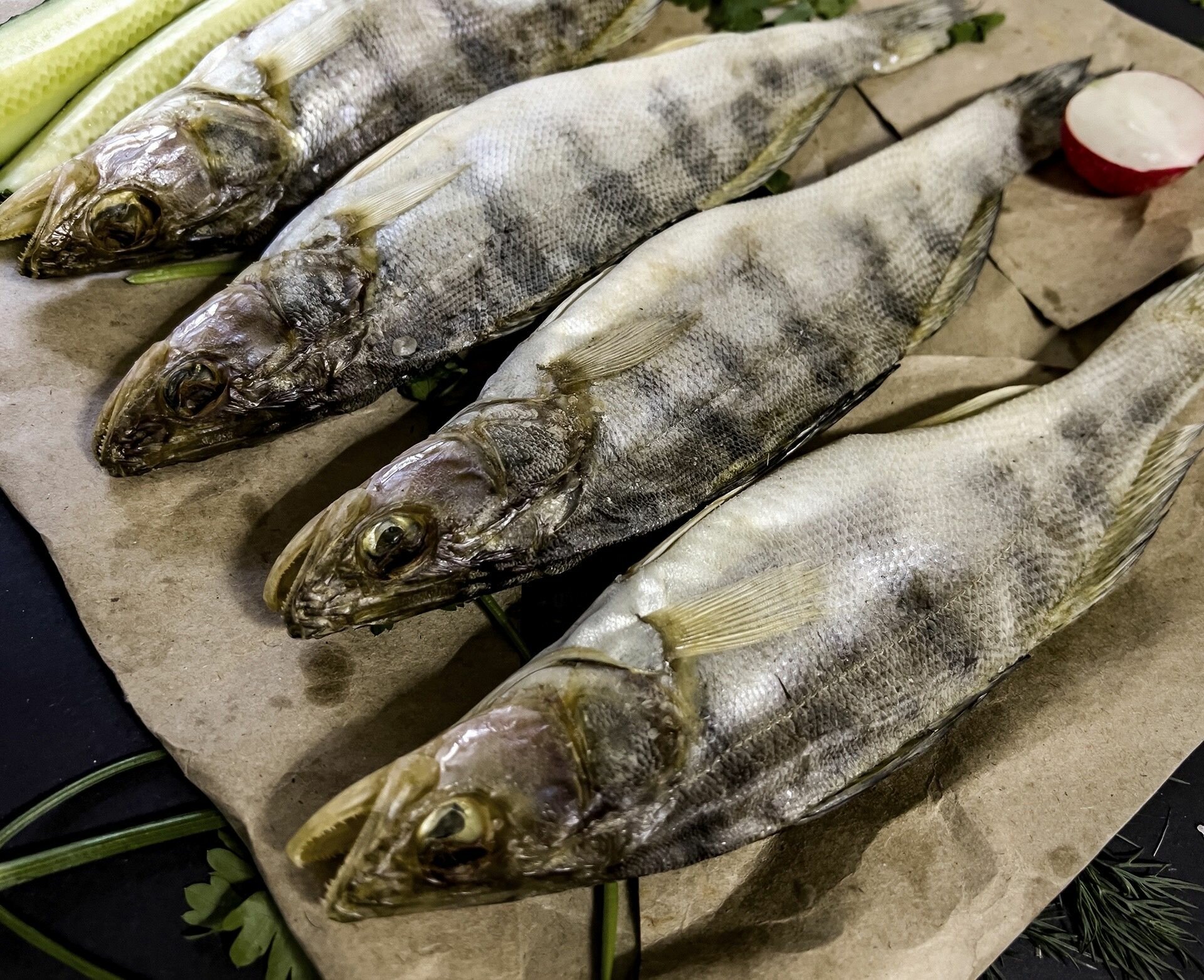 Вяленый Берш, 1кг, без добавок, натуральный, срок годности 180 дн.