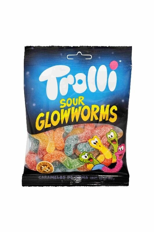 Мармелад TROLLI SOUR GLOWWORMS Кислые червячки 100г