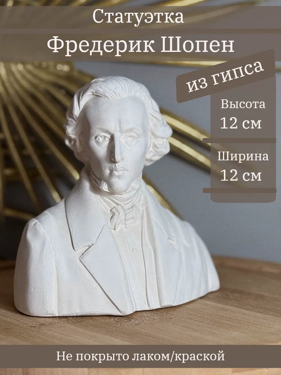 Статуэтка Фредерик Шопен, 12 см бюст декор из гипса без окрашивания