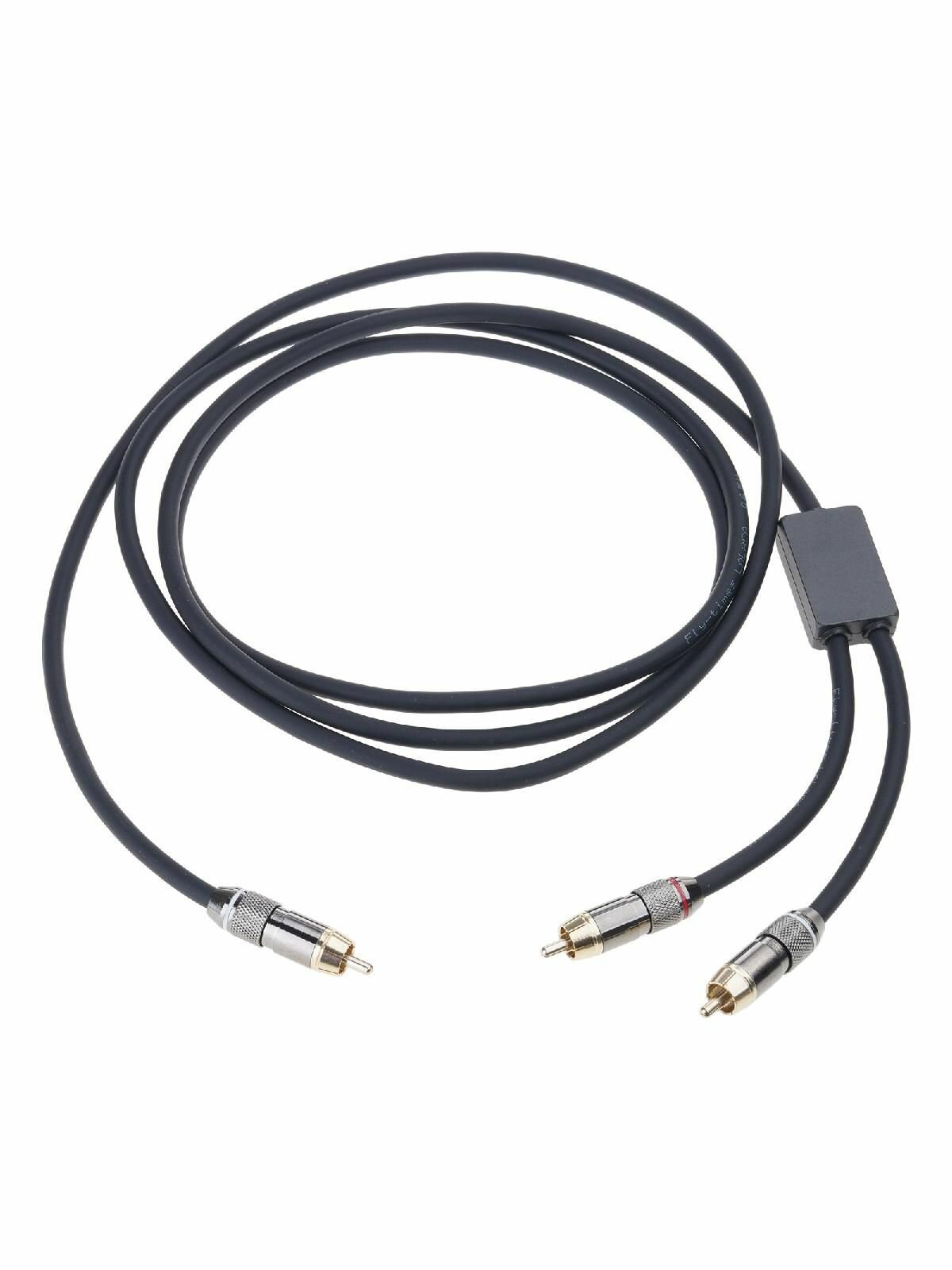 (1 шт.) Кабель RCA (папа) - 2x RCA (папа), 1 м, серебристый