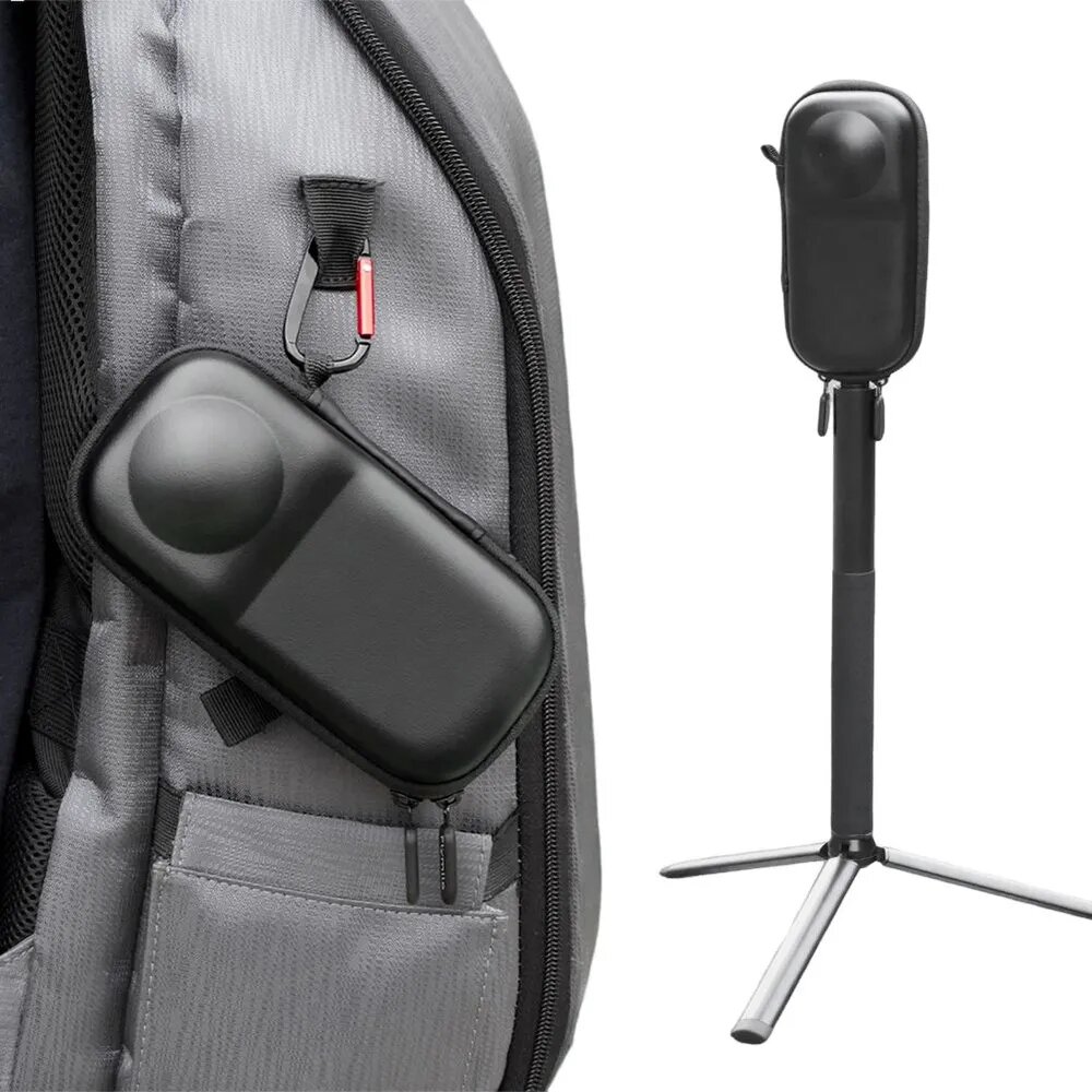 Чехол-сумка для экшн-камеры Insta360 X5, жёсткий, с бархатной подкладкой, чёрный