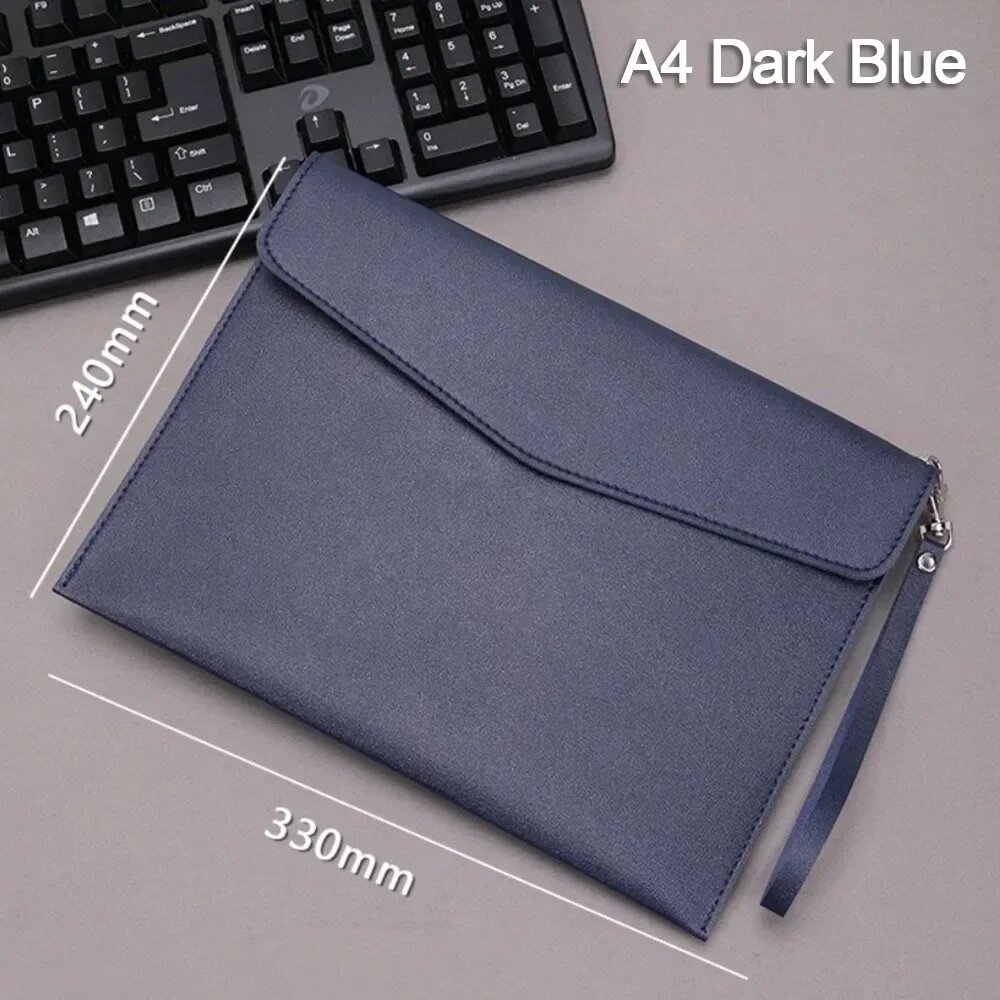 Кожаная папка для документов Leather Document Pouch Темно-синий, A4 Dark Blue