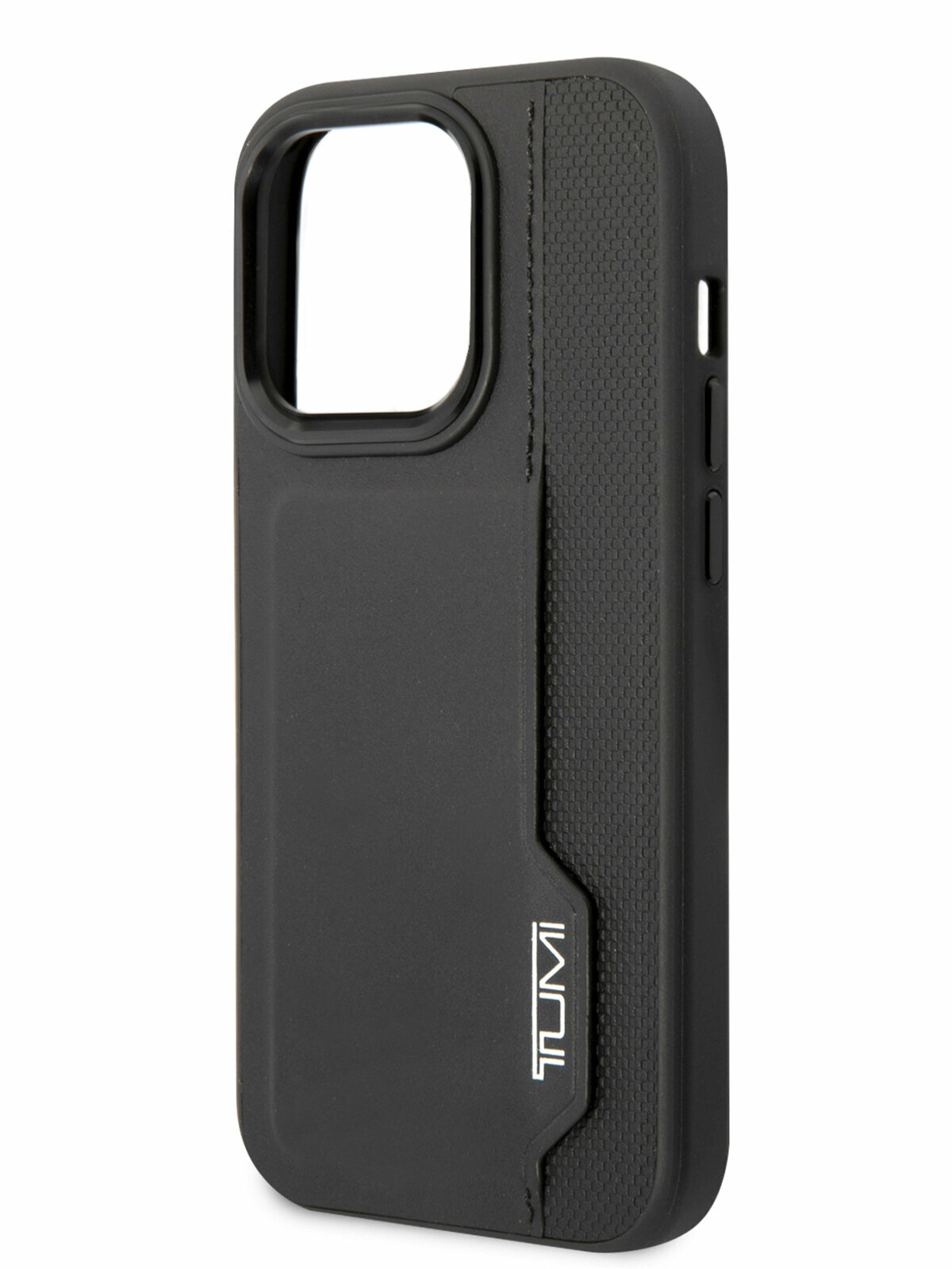 TUMI для iPhone 14 Pro чехол Leather with Vertical cardslot Hard Black