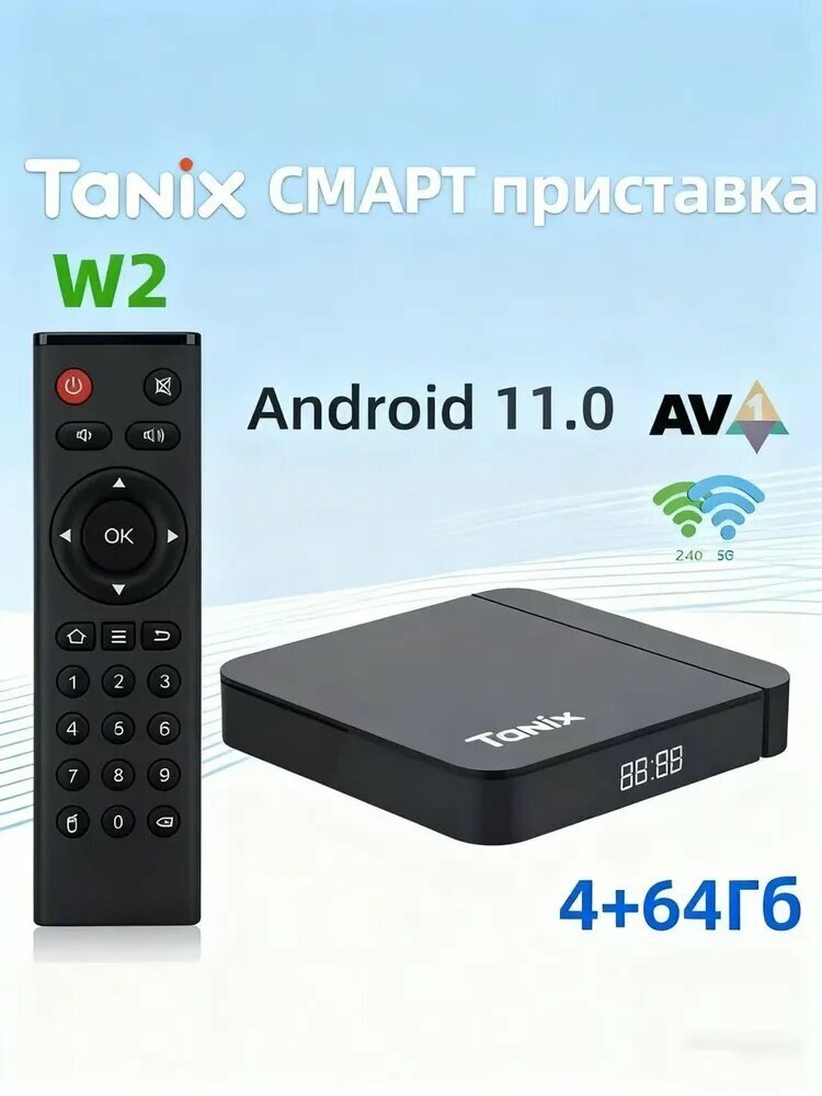 Прошитая ТВ приставка Tanix W2 4 64GB. 2000 ТВ каналов и фильмы бесплатно