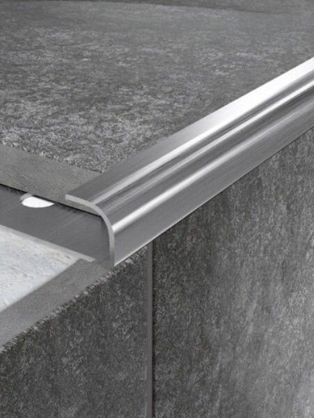 Профиль для плитки С-образный Нержавеющая сталь Шлифованная 12 мм, наружный уголок 2700 мм