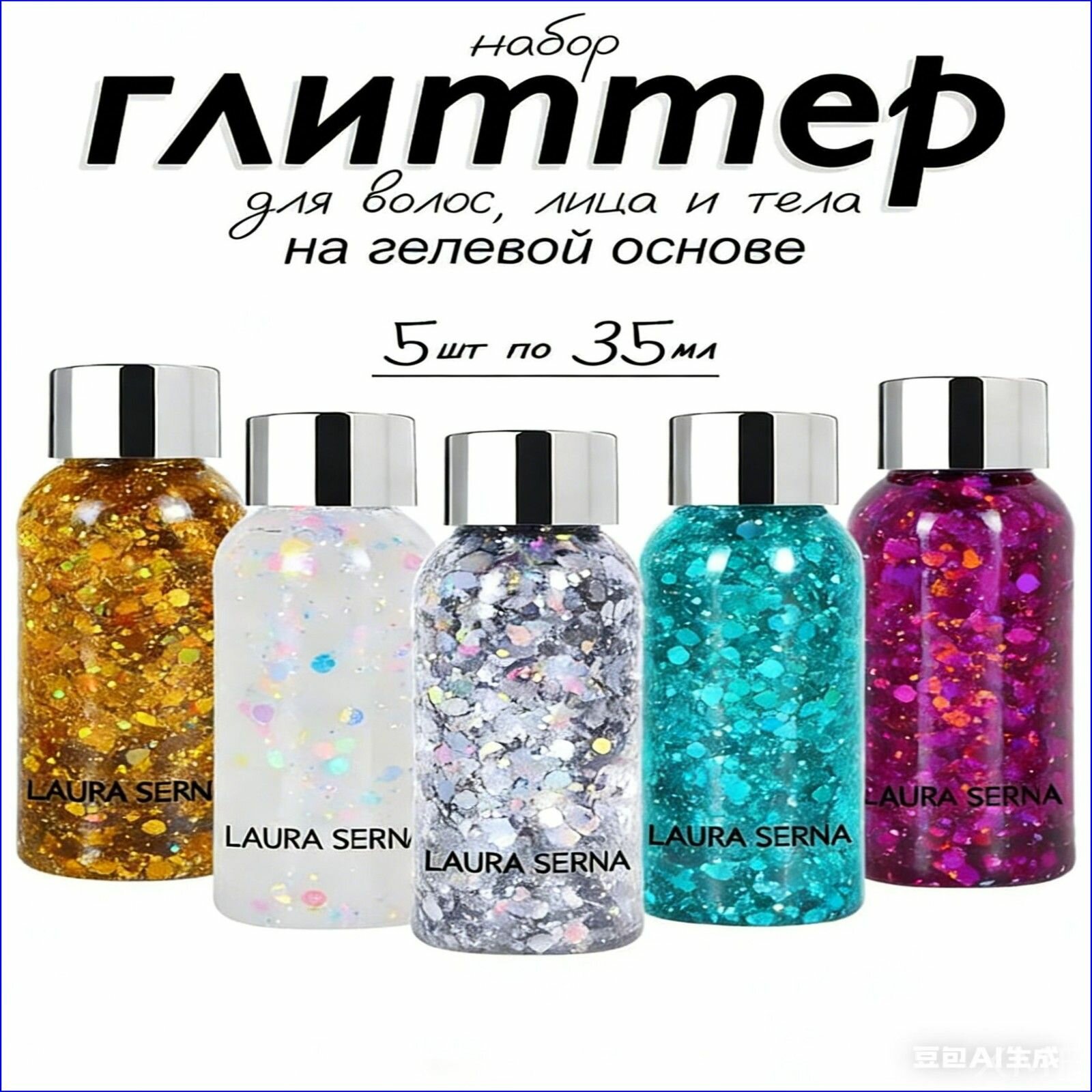 Глиттер для лица, блестки для глаз, жидкие тени для век, глиттер гель для тела и волос - детская косметика для девочек