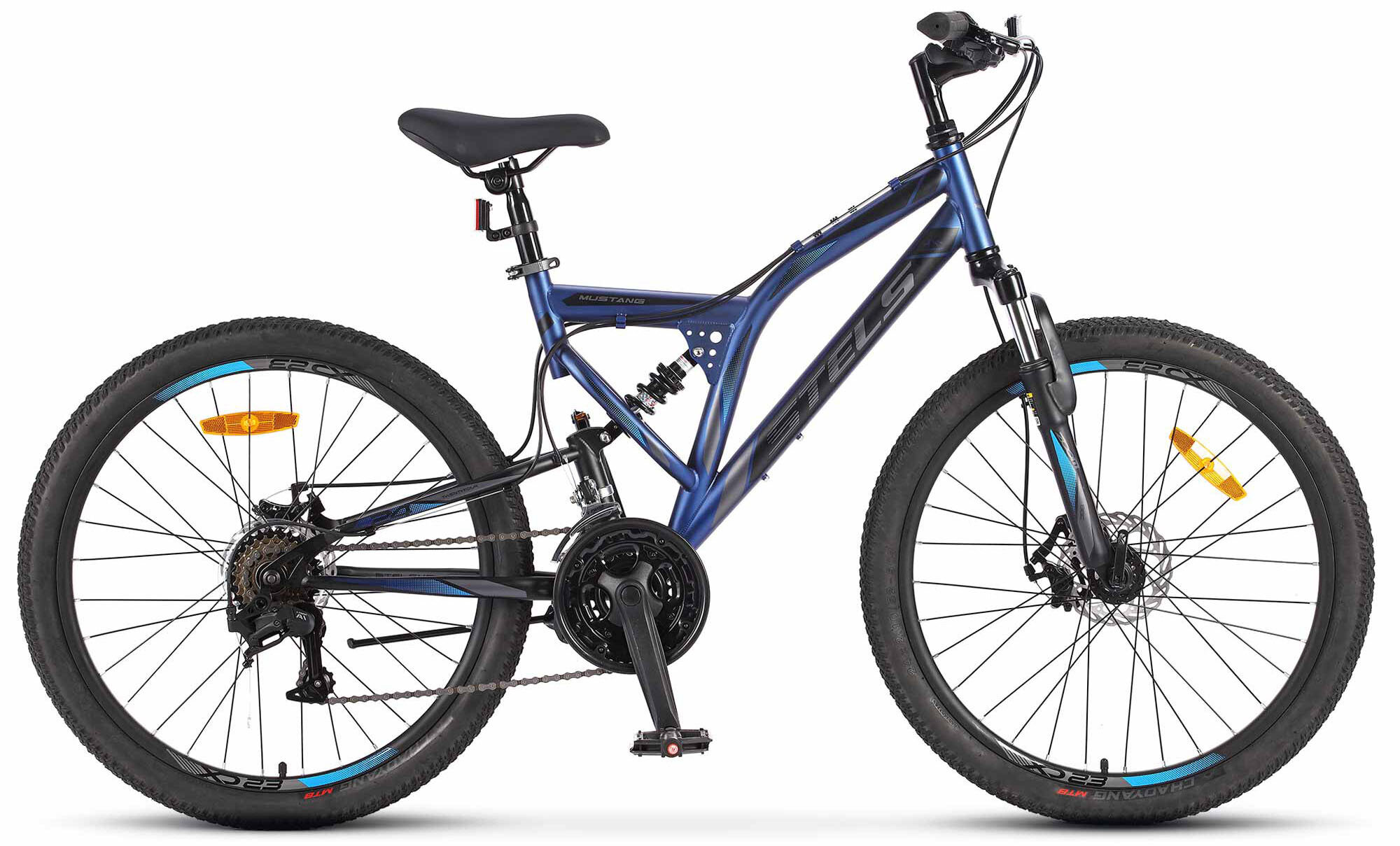 Подростковый велосипед Stels Mustang MD 24" Z010 (2025) 16" Сине-черный (145-160 см)