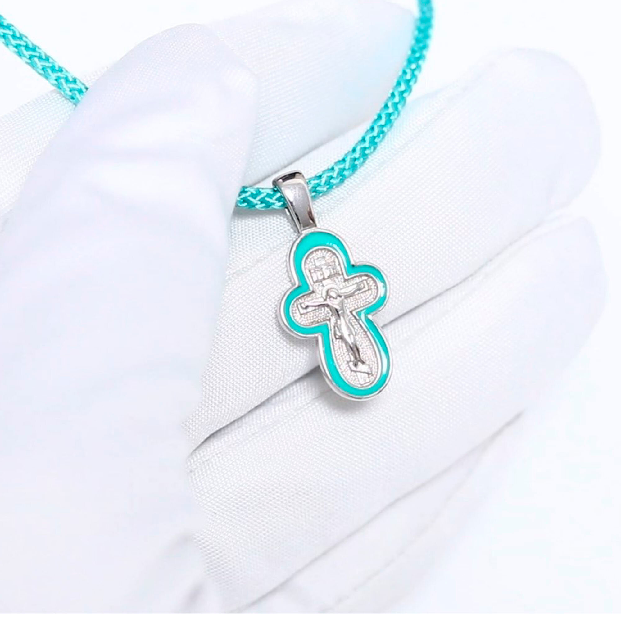 Колье, серебро, 925 проба, родирование, эмаль