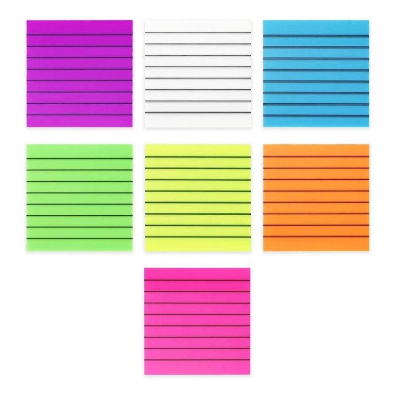 1500 листов Красочной Бумаги Для Заметок Шириной 3x3 дюйма С Подкладкой Для Заметок Клейкая ПЭТ-Бумага Для Заметок Карманные Блокноты для Записей