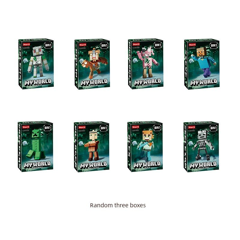 Soldier Toys Minecraft Случайные Минифигурки Три Коробки Без Повторов для Коллекционирования
