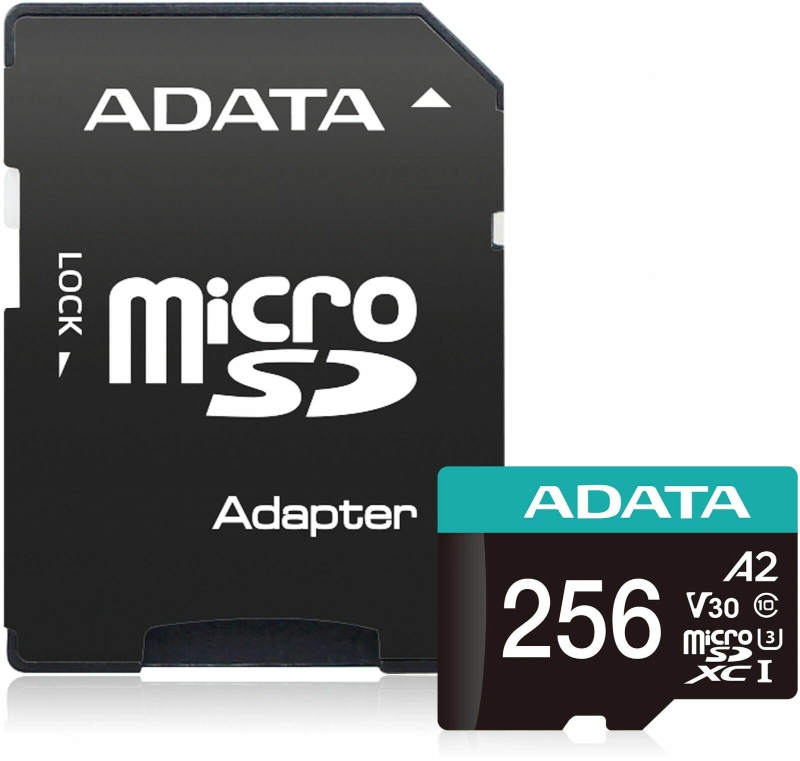 Флеш карта A-DATA microSDXC 256GB Premier Pro + адаптер (AUSDX256GUI3V30SA2-RA1)