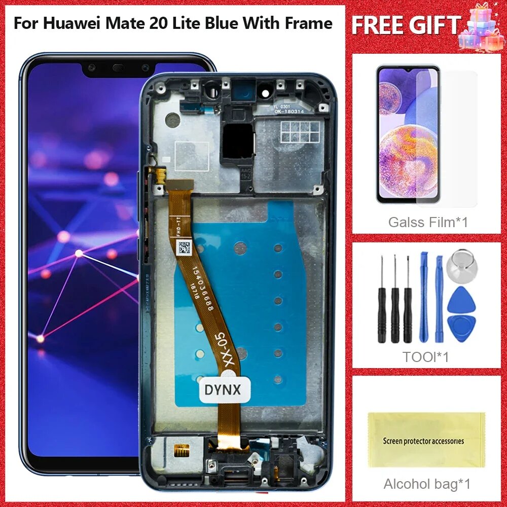 100% протестированный 6,3-дюймовый ЖК-дисплей для Huawei Mate 20 Lite, дигитайзер сенсорного экрана SNE-AL00 SNE-LX1 SNE-LX2, запасные части в сборе
