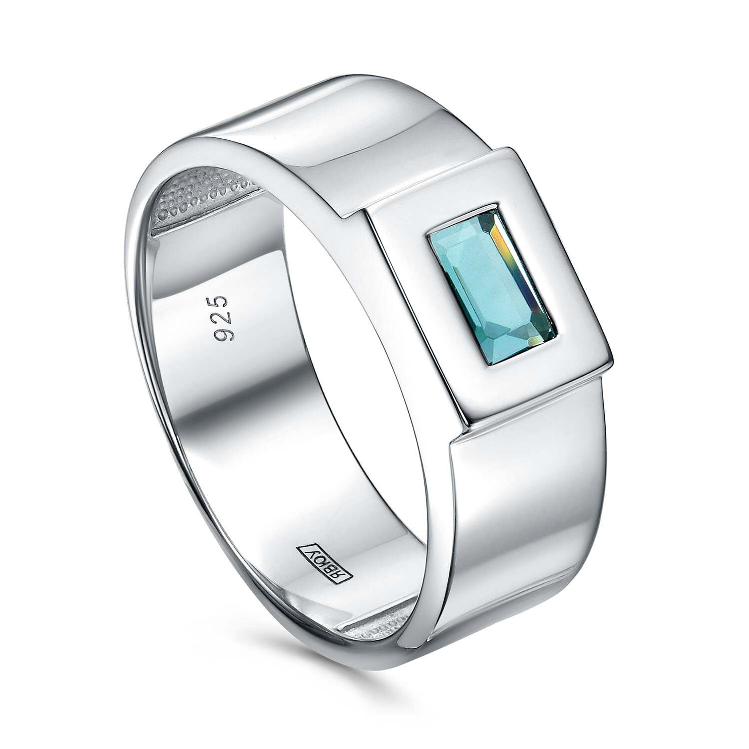 Кольцо широкое, серебро, 925 проба, родирование, алпанит