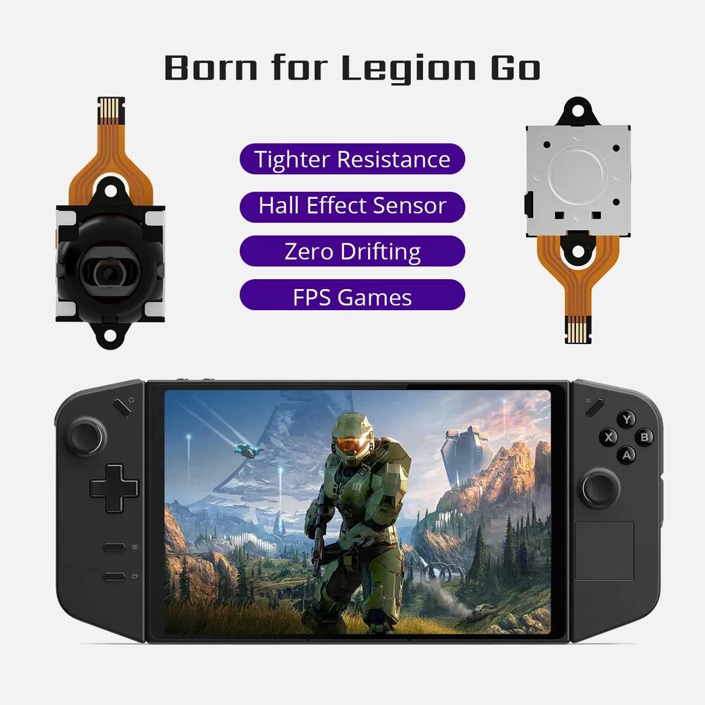 Более тугой джойстик Холла для Legion Go, улучшенное сопротивление вращению для FPS-игр на Legion Go