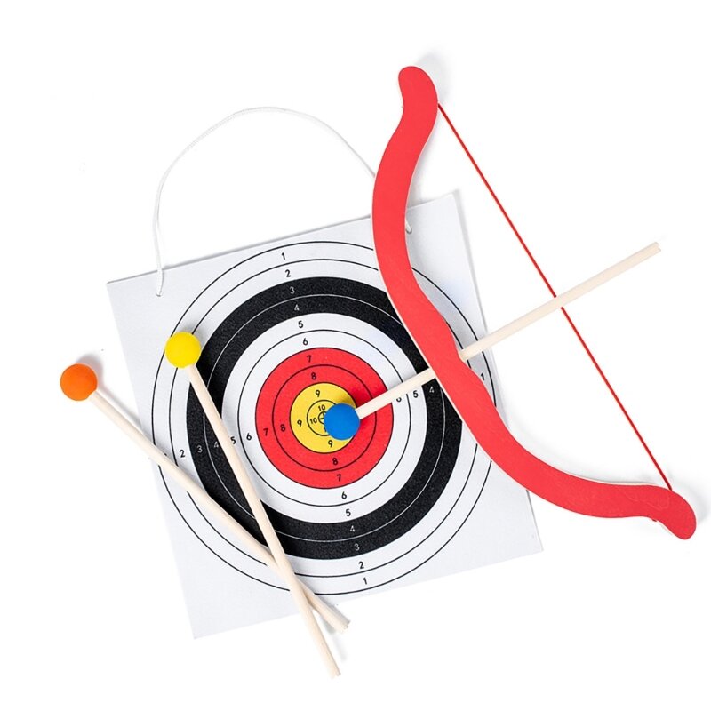 Детские Деревянные Луки и Стрелы с 3 Стрелами, Мишени для Правшей и Левшей, Игрушки для помещений и улицы для Детей, Мальчиков и Девочек