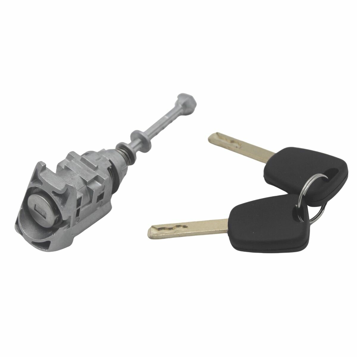 Цилиндр замка передней левой двери для Peugeot 407 и Citroen C4 (2004-2011), C4 Picasso (2006-2008) с 2 ключами, серебристый