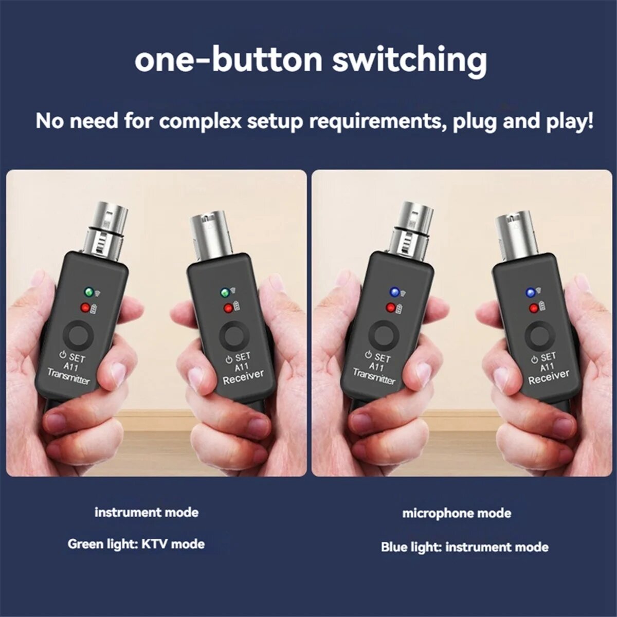 Беспроводная система микрофона Беспроводной передатчик УВЧ-передатчик и приемник для динамического/конденсаторного микрофона