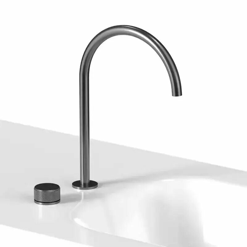 Кран для ванной Black Basin с одним ручком, двухдюймовый кран для раковины в ванной, брашированный кран для горячей и холодной воды, вращающийся кран для раковины с широким расположением
