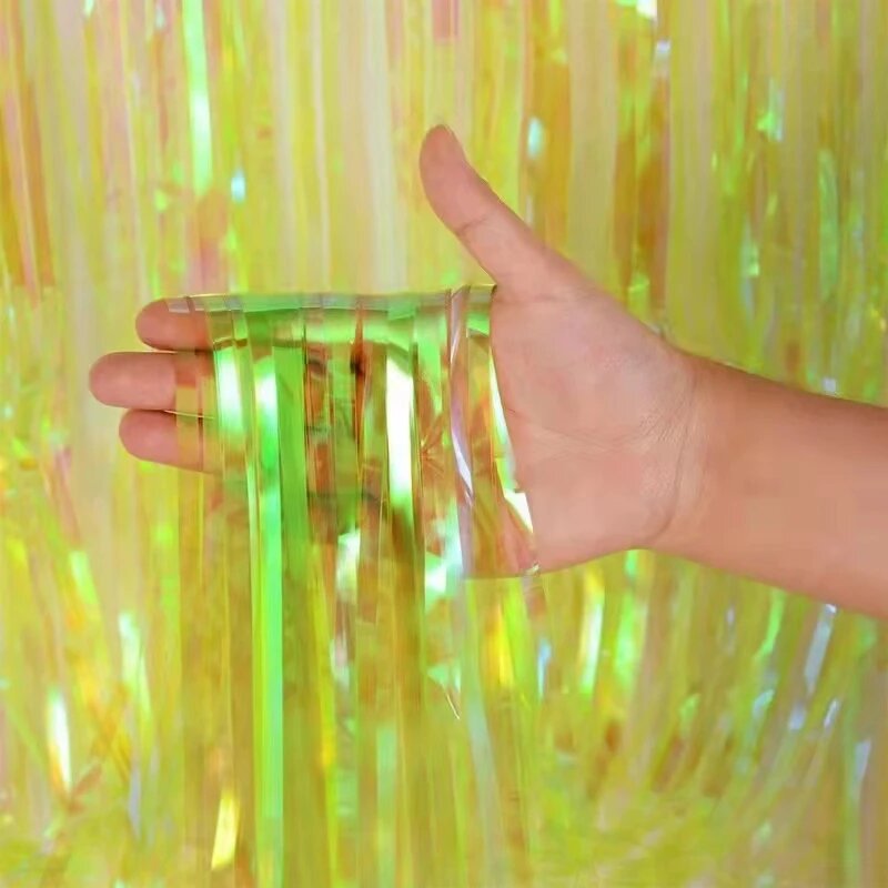 Фольговые шторы для фотозоны youyouhuan 2m length, yellow