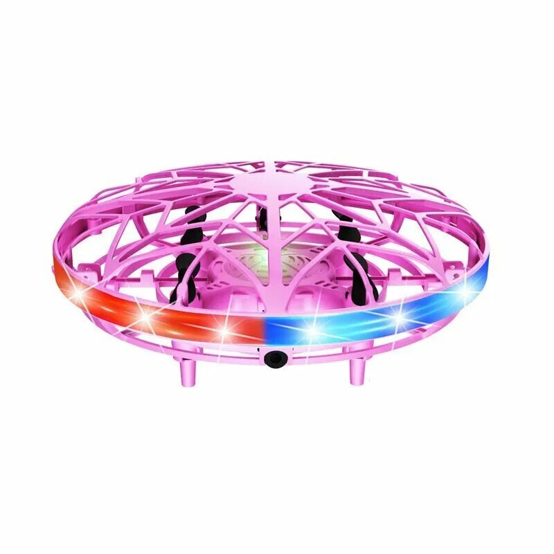 Дрон "Mini UFO", цветной светодиодный индикатор, розовый/коричневый
