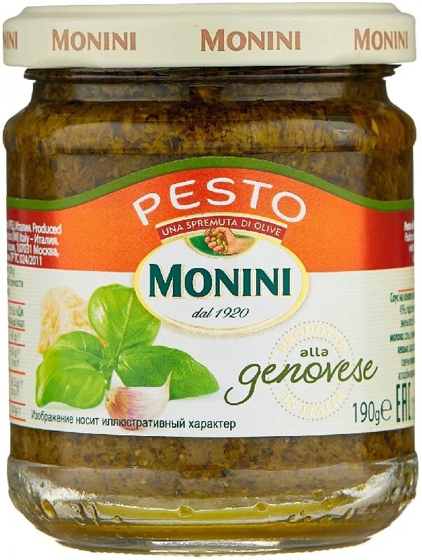 Соус MONINI Песто Genovese с чесноком /стекло/ 190г