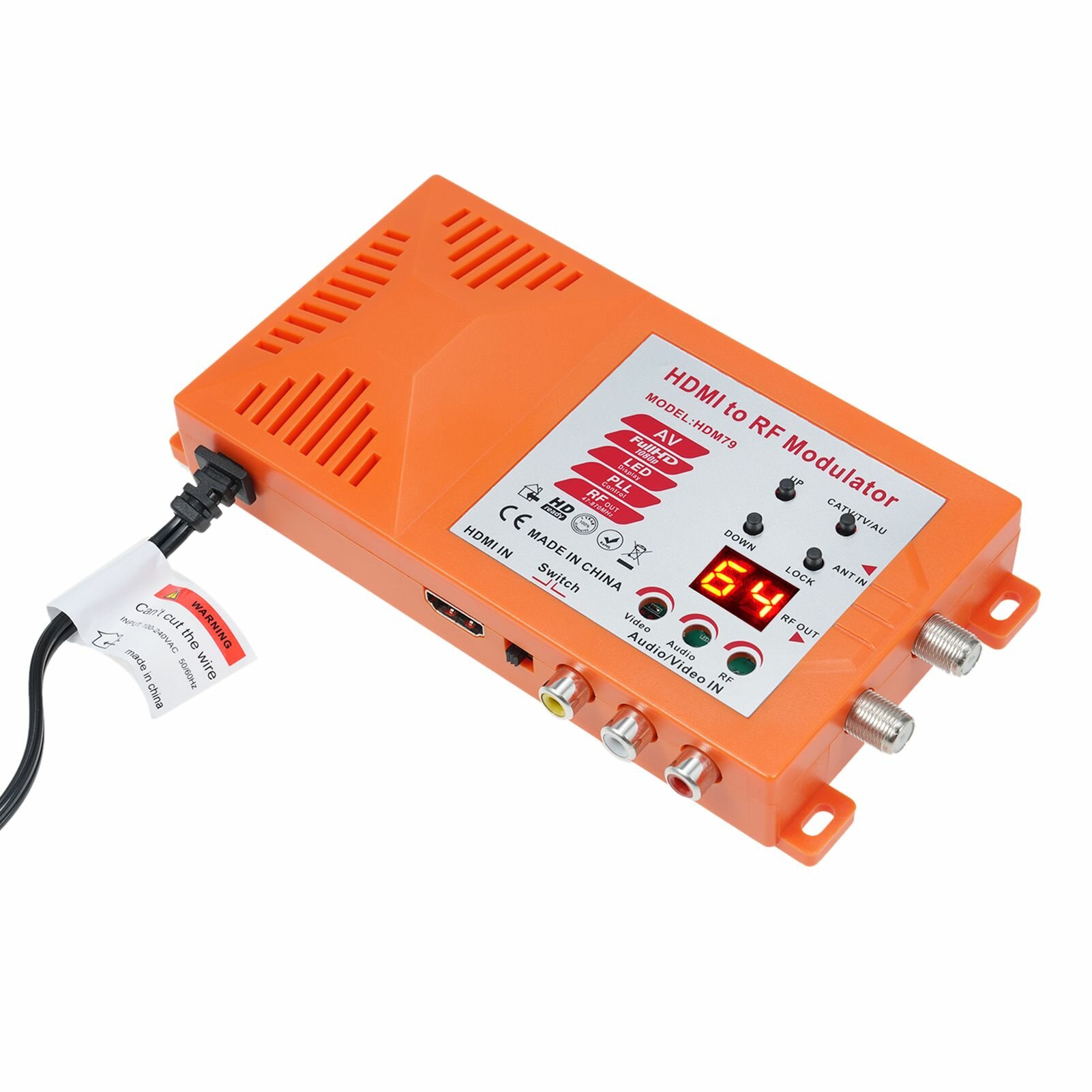 Домашний модулятор HDMI, коаксиальный преобразователь УВЧ, 90240 В, оранжевый