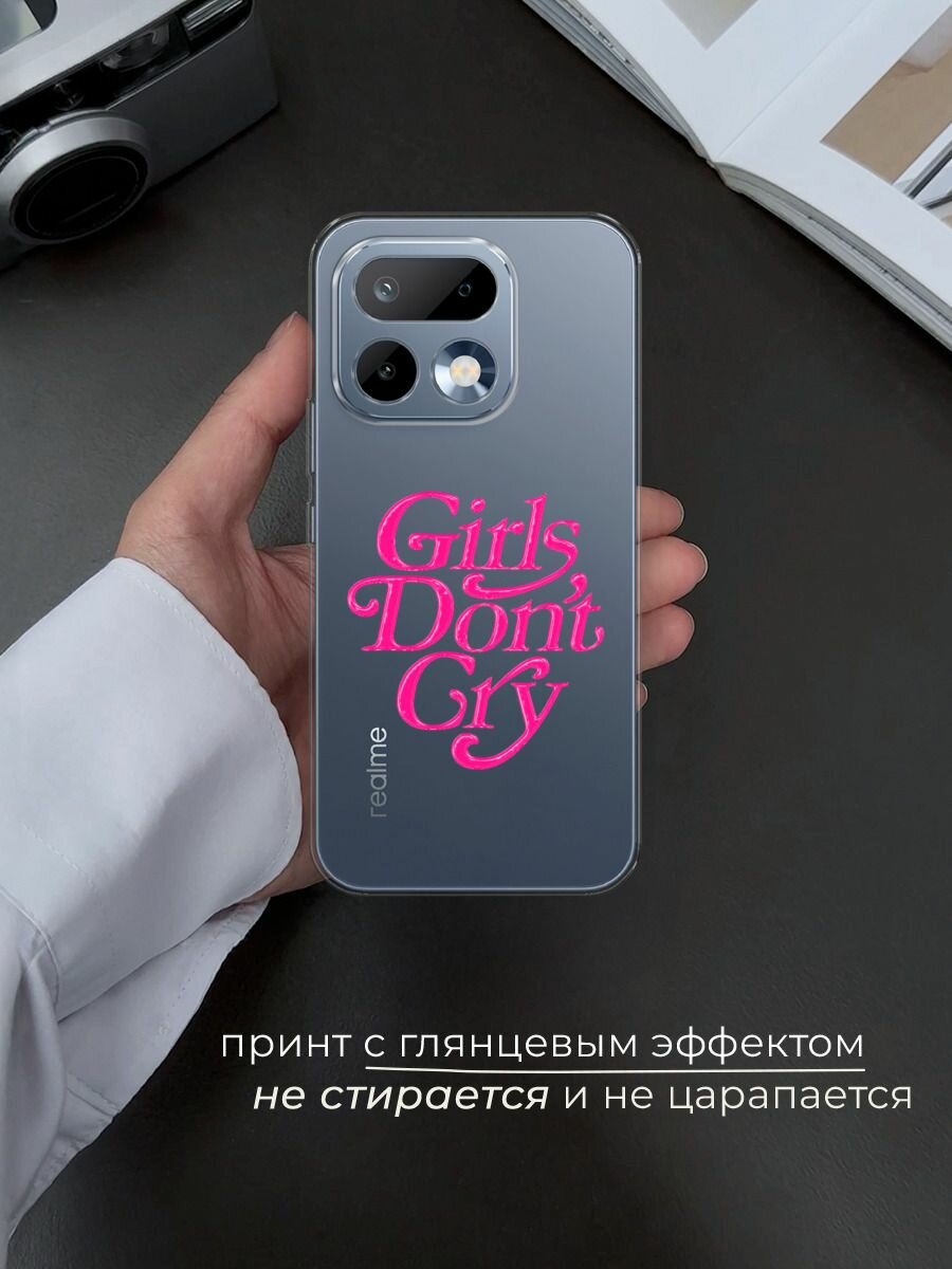 Силиконовый чехол на Realme 16 Pro / Реалме 16 Про с принтом Девочка не плачь — фото 1