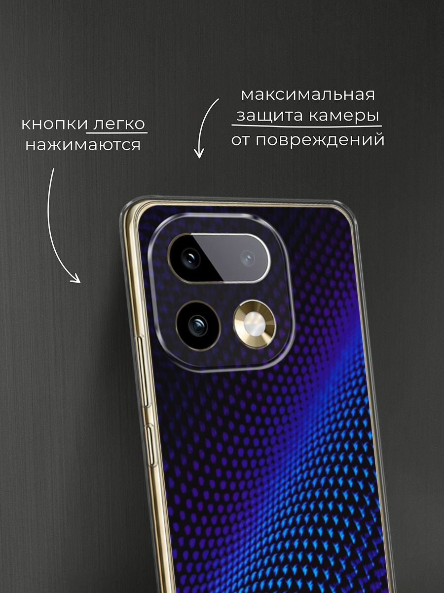 Чехол на Realme 16 Pro+ / Реалме 16 Про+ с принтом Синий карбон — фото 1