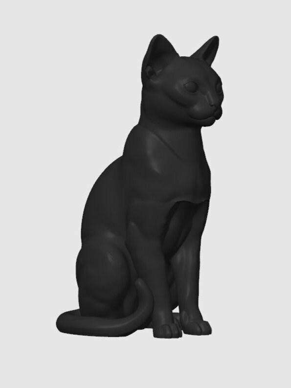 Эксклюзив! Ростовая статуэтка кошки - Русская голубая (10 см, черный) - Милый друг, подарок, талисман