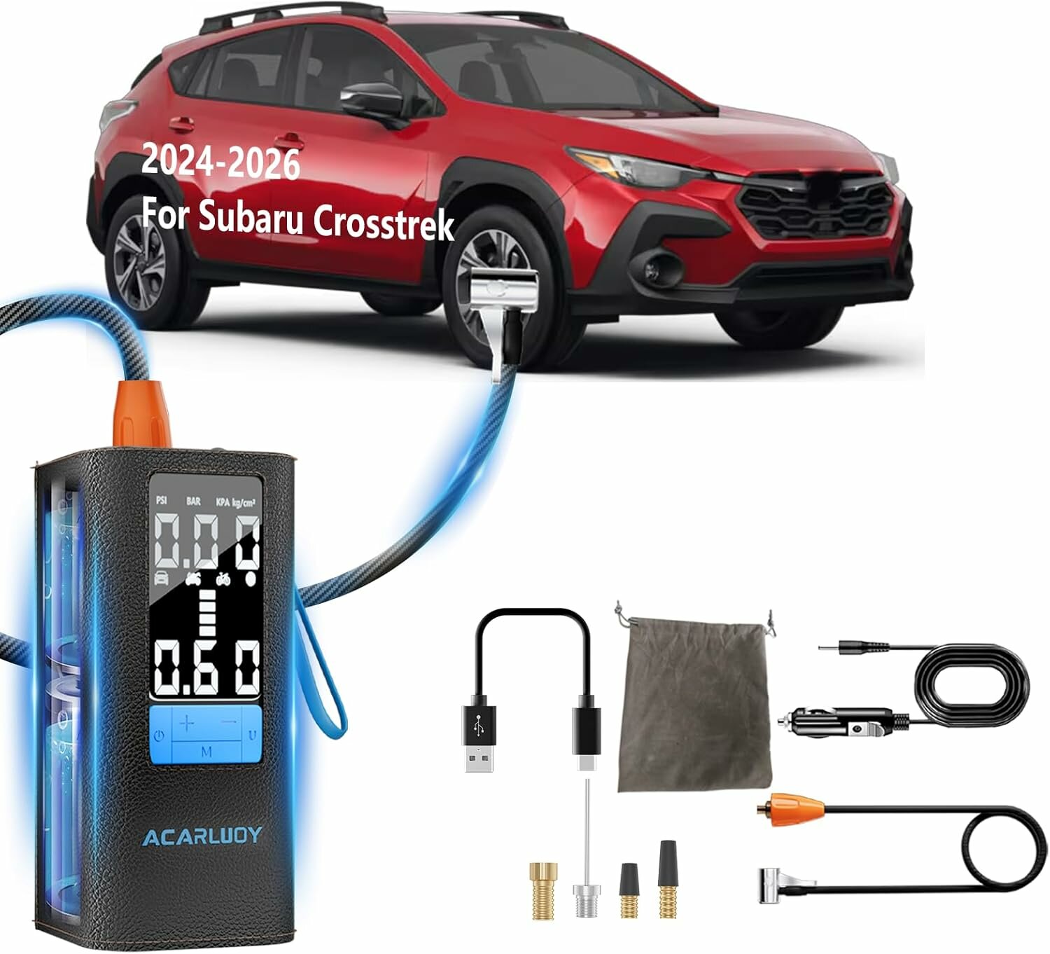 Компрессорный насос, портативный насос для шин, портативный компрессор для накачивания автомобильных шин, подходит для S