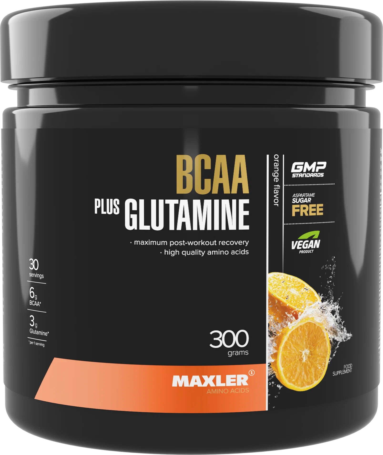 Аминокислота с Глютамином Maxler BCAA +Glutamine (300 гр) (апельсин)