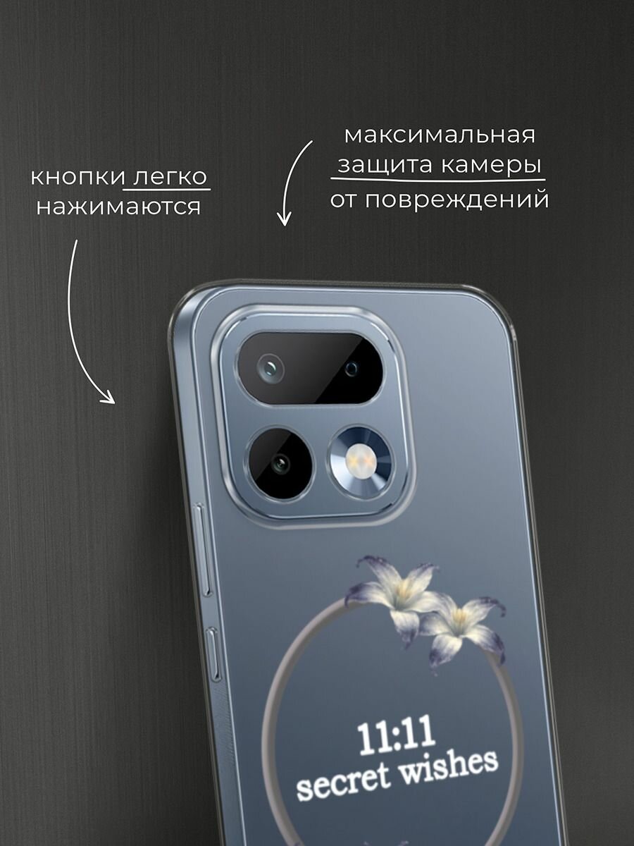 Чехол на Realme 16 Pro / Реалме 16 Про с принтом Secret wishes, прозрачный — фото 1