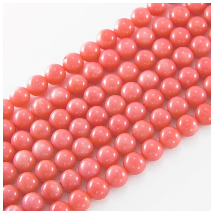 Бусины Monisto Натуральный Коралл Класс АА Окрашенные 6мм Цвет: Розовый около 65шт/нить (13Z19582)