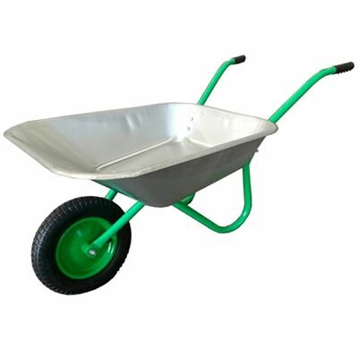 Тачка КНР садовая оцинкованная 65 л, грузоподъемность 150 кг, 1 колесо, пневмо 13", 3.00х8, 2PR (ТС-6204 13"(3.00х8)2PR)