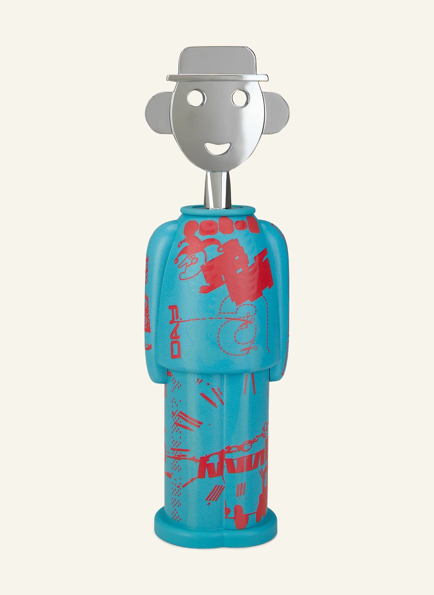 Дизайнерский штопор Alessi Alessandro M. 2396082 синий с красным