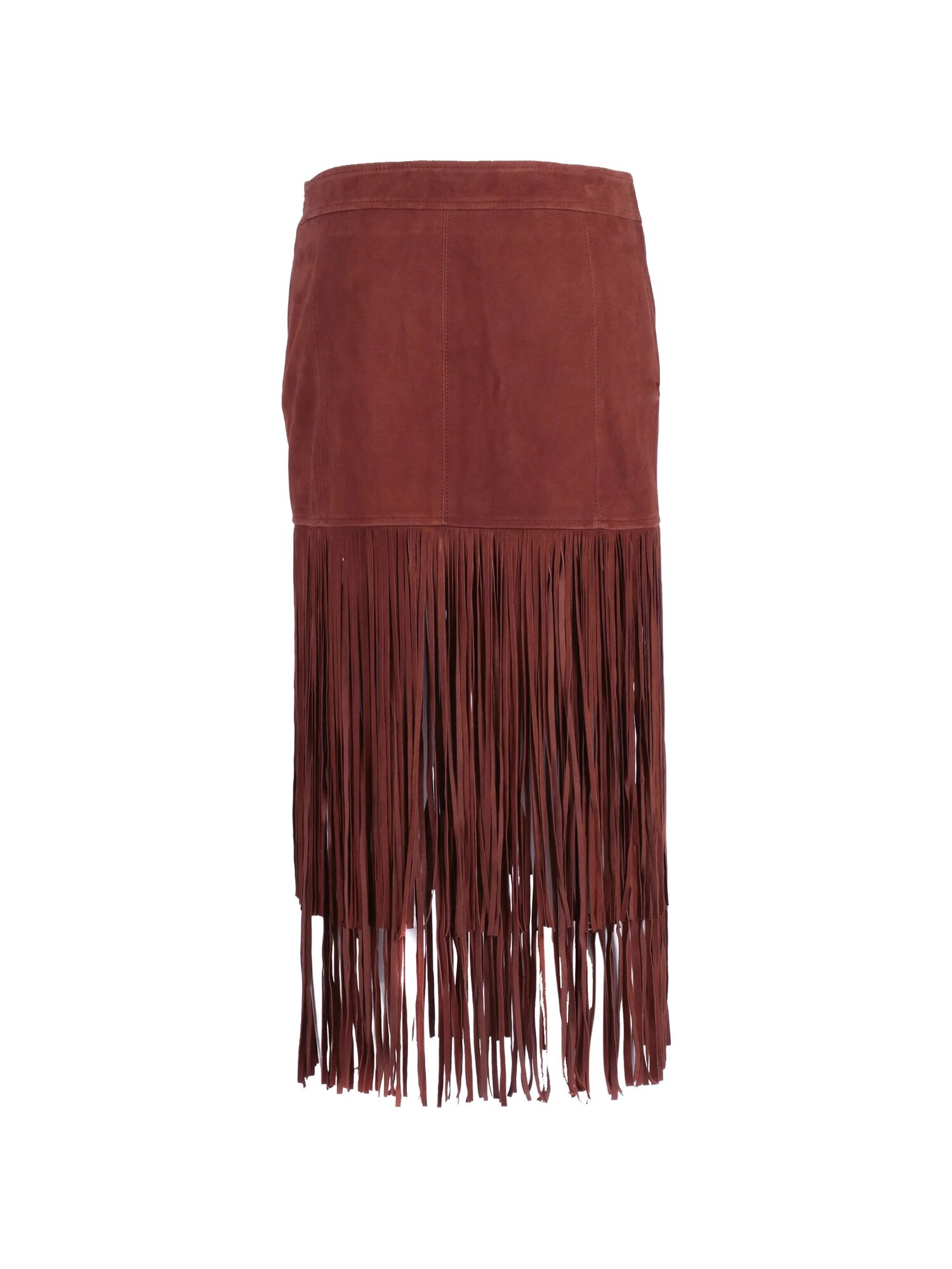 Юбка Ermanno Scervino Fringe-trim suede skirt, размер 40, brown — фото 1