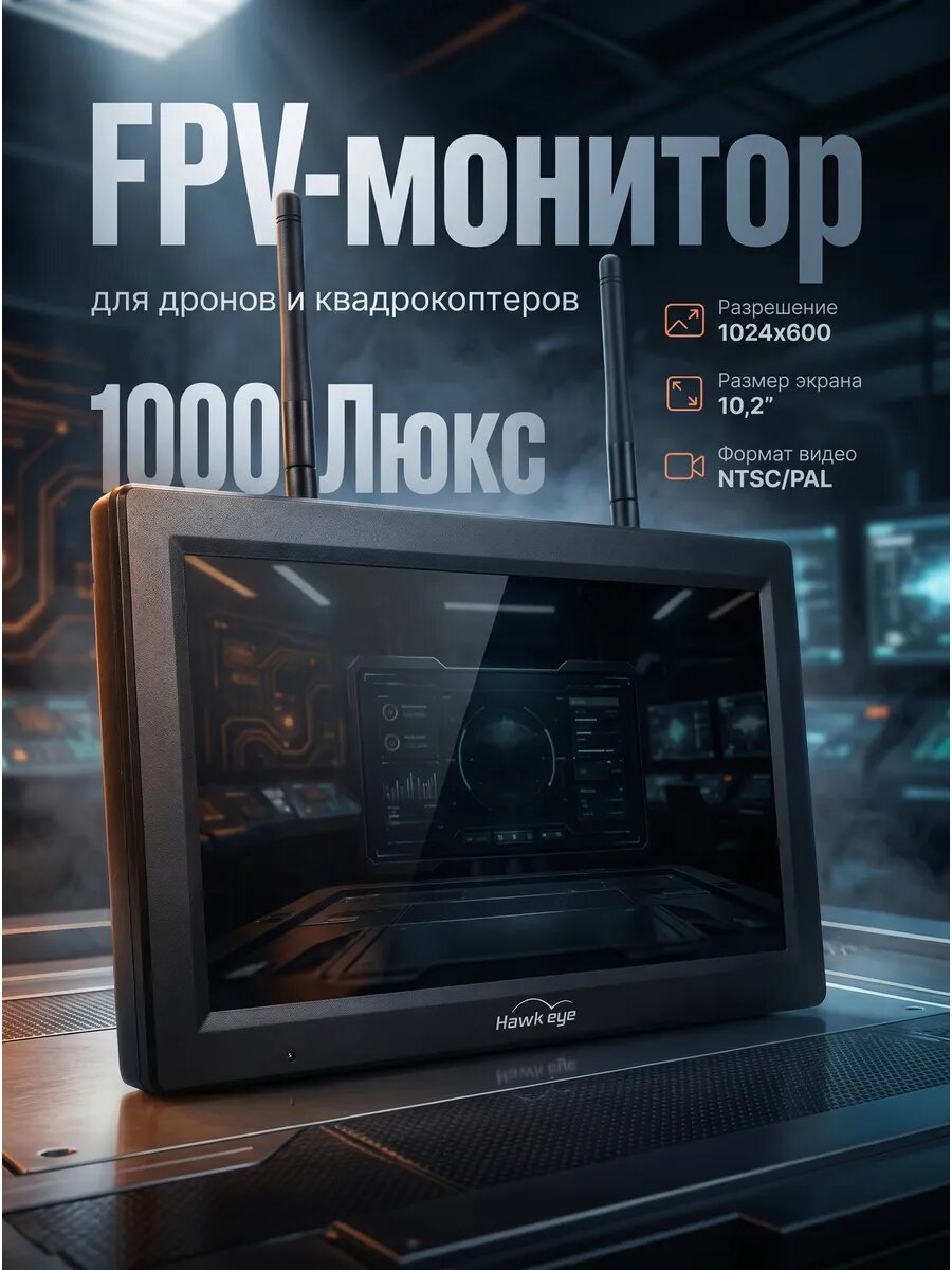 FPV-Монитор Svendsen SkyPanel, 10.2", двойной 5.8G приемник, DVR, черный