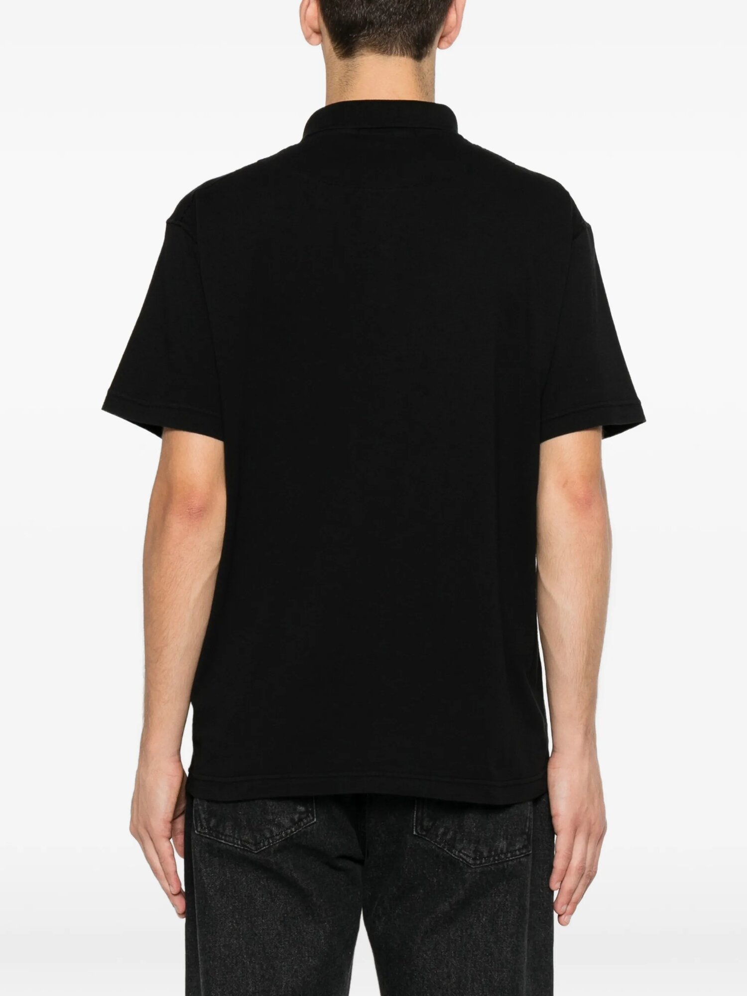 Рубашка Stone Island Logo-patch polo shirt, размер M, black / black — фото 1
