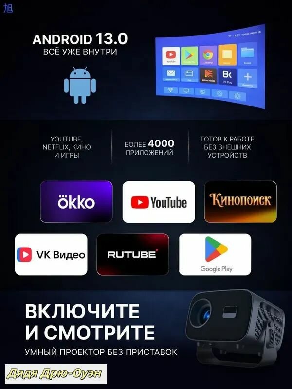 Гобо-проектор Проектор для фильмов, черный