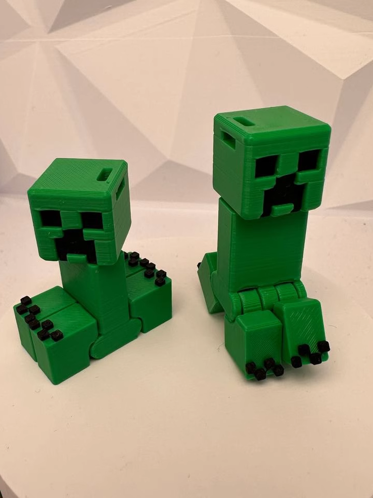 Миниатюрная фигурка крипера из Minecraft, 3D-печатная, игрушка-украшение, брелок-подвеска, мини-скелет Крипер [сингл]