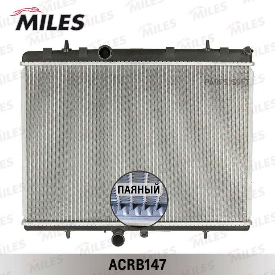 MILES ACRB147 Радиатор PEUGEOT 308 407 1.8/2.0/2.0D MT 04- CITROEN C4 04- 1.6/2.0 HDI МТ / Citroen C5 2.0 16V/2.0 ()
