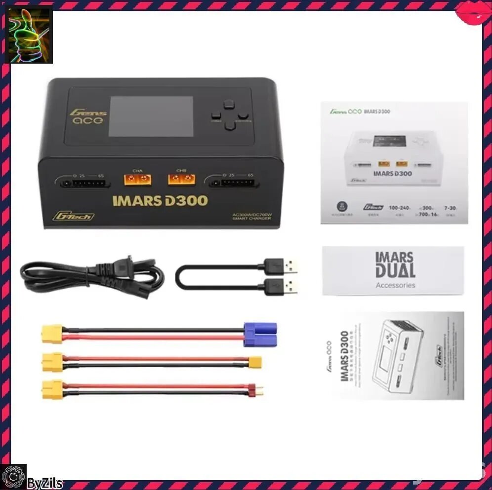 Gens Ace IMARS D300 Smart Balance Зарядное устройство Dual Channel Lipo Battery Charger G-Tech Series
