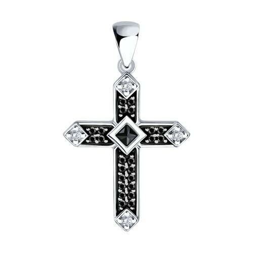Подвеска, серебро, 925 проба, родирование, фианит