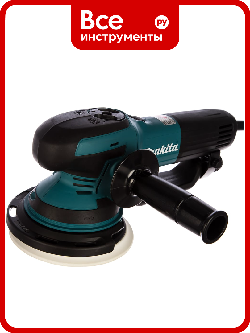 Эксцентриковая шлифмашина Makita BO6050J, 750 Вт, 150 мм, 1600-6800 об/мин, плавный пуск, кейс, профессиональный класс,