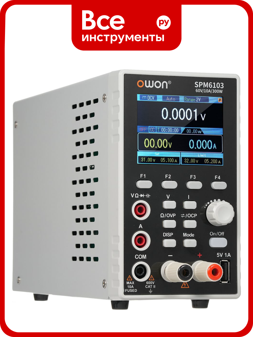 Источник питания OWON с мультиметром SPM6103 OW306, 60 г настольный блок с защитой от короткого замыкания