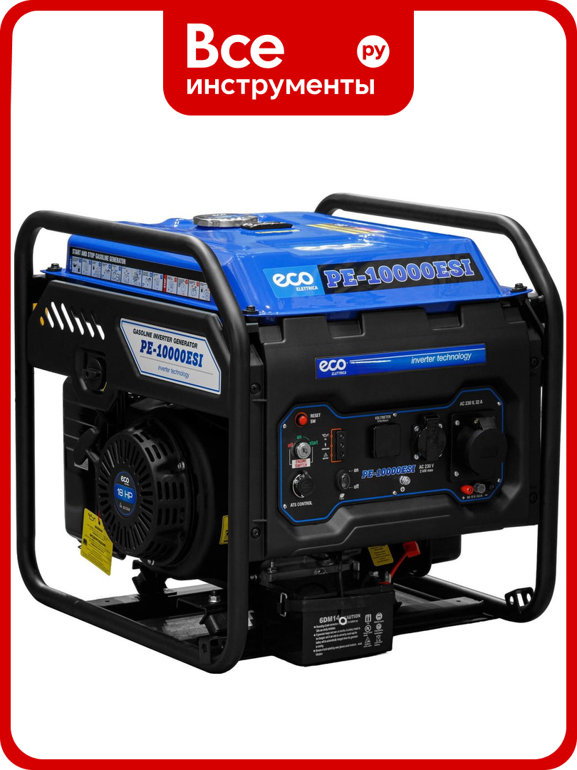 Электростанция ECO PE-10000ESI (инверторный бензиновый генератор) EC1710-3 полупрофессиональная с датчиком масла