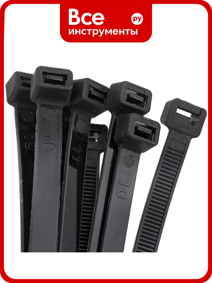 Нейлоновые стяжки FORTISFLEX EasyFix – прочный полиамидный фиксатор в черном цвете для крепления кабелей и проводов