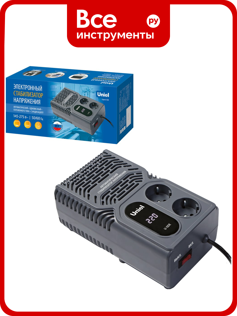 Стабилизатор напряжения настольный Uniel U-SDE 1000W UL-00012767