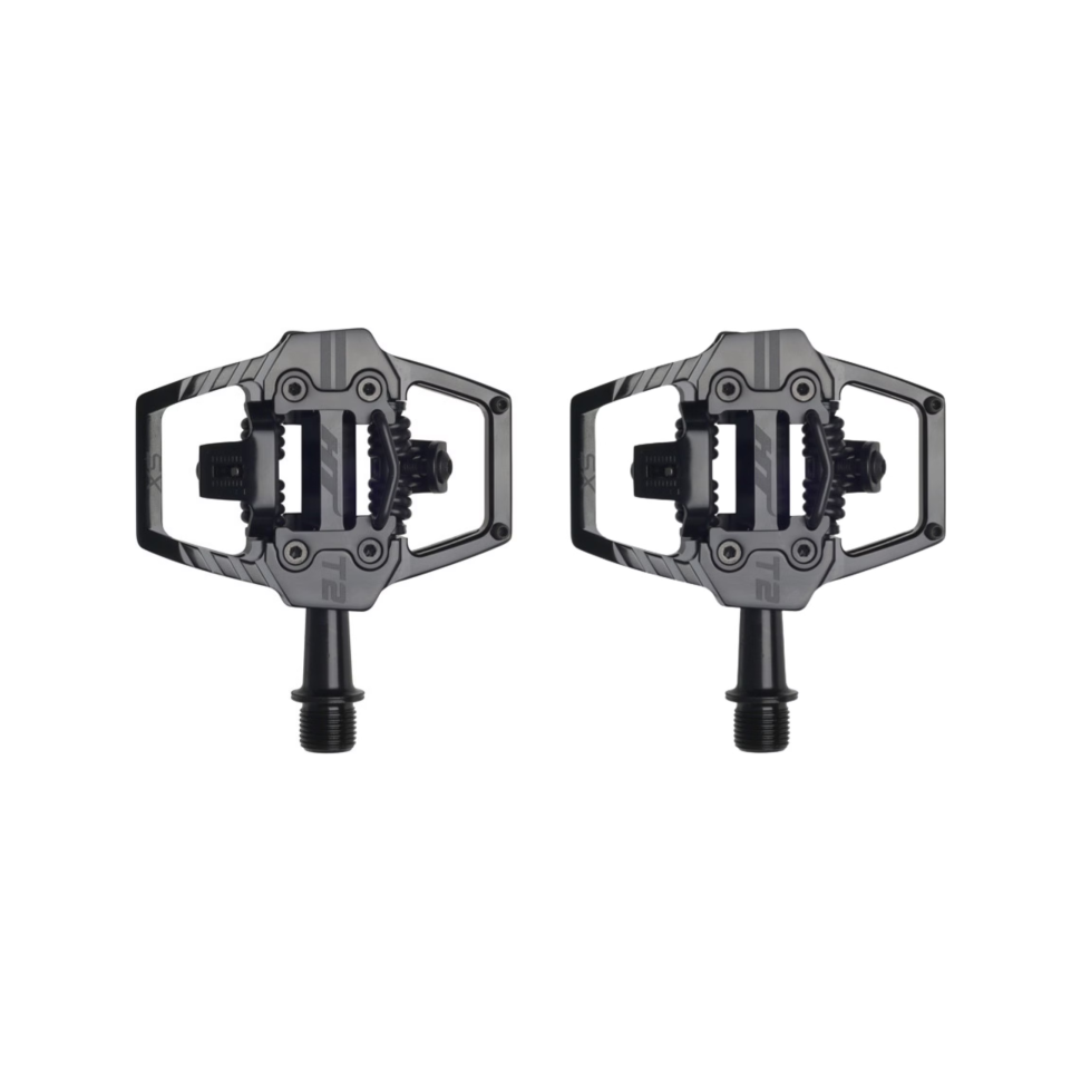 Педали HT T2SX Stealth Black BMX Racing контактные с шипами (T2SXXX2Y02D1X1)